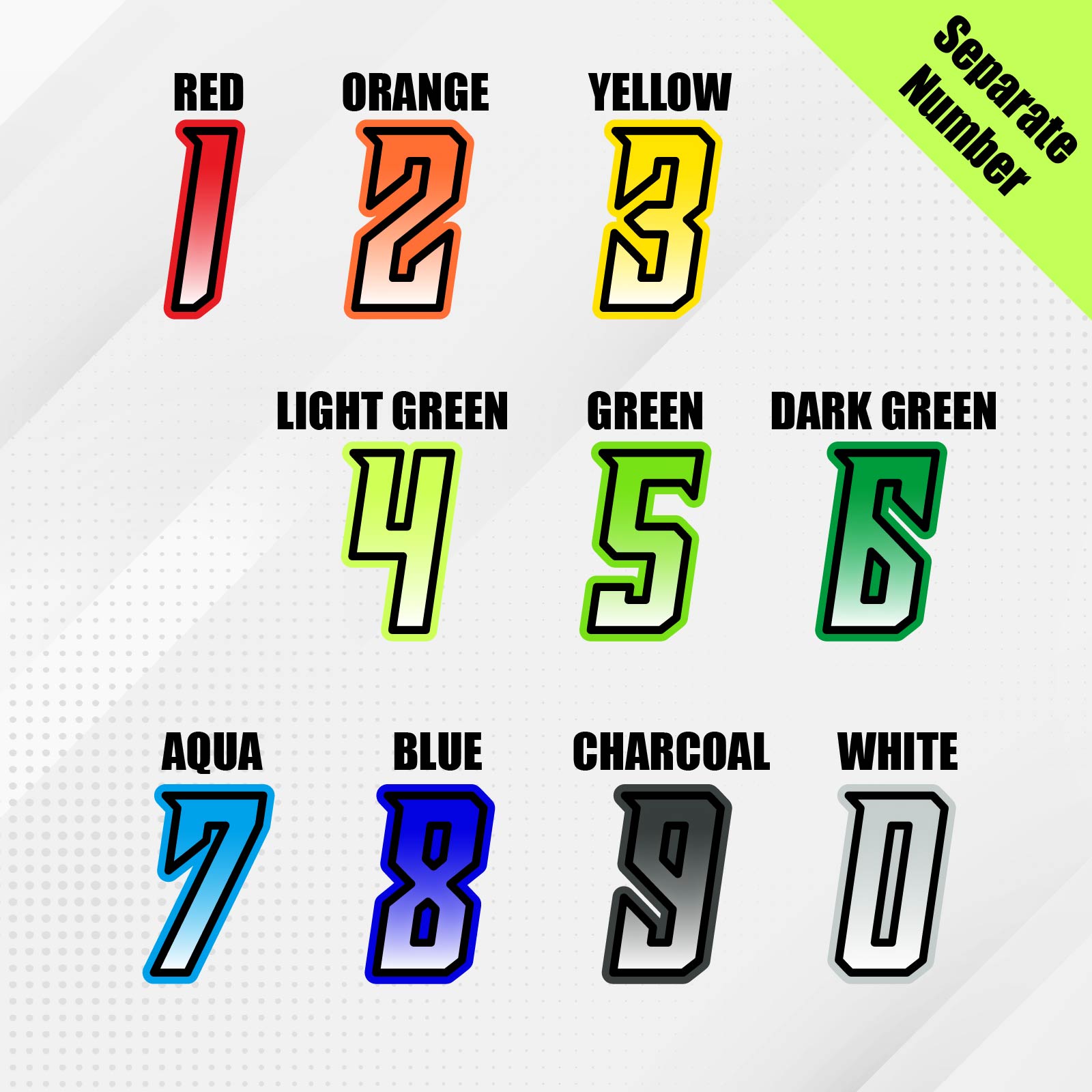 S08 Custom Racing Number Sticker Vinyl Decals 3 pcs For Honda Aprilia ...